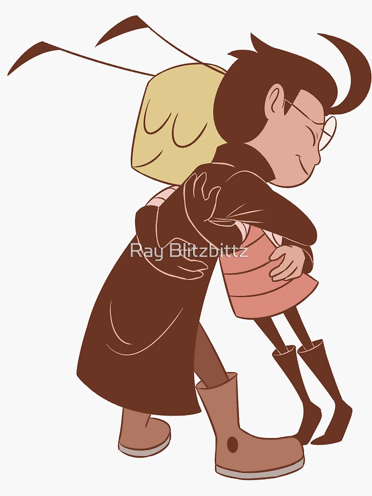 "Zim and Dib Actually Hug" Sticker by Raychel19 | Redbubble