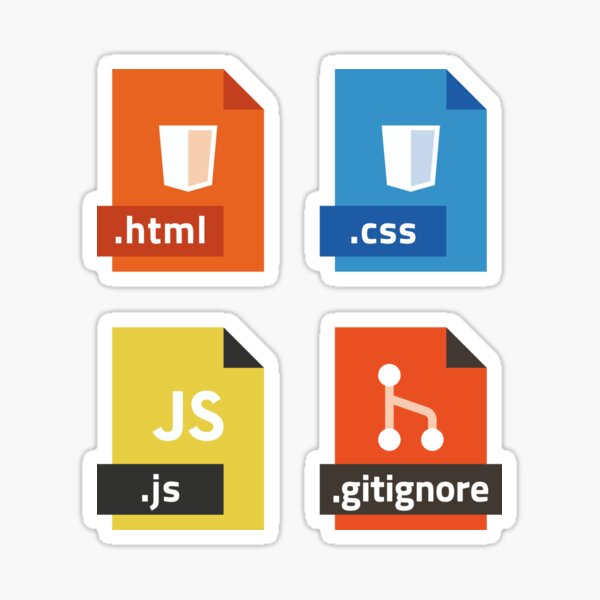 "Frontent Developer HTML CSS JS Git icons" Sticker for Sale by yalco ...