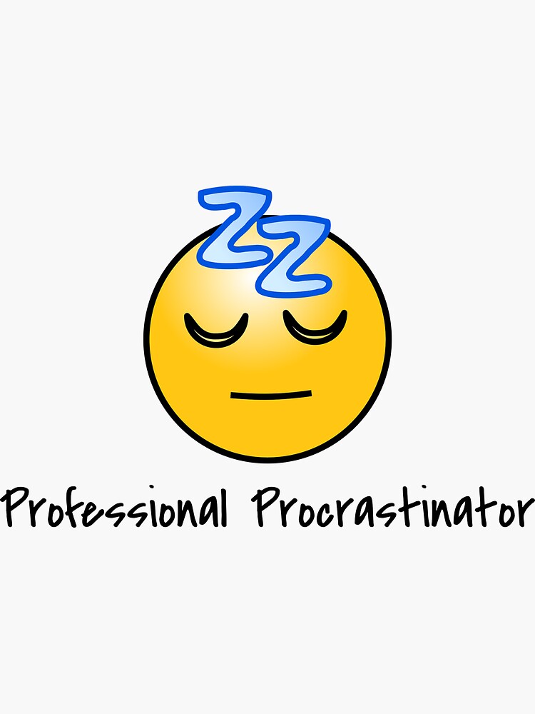 "Professional Procrastinator Sleeping Emoji" Sticker for Sale by ...