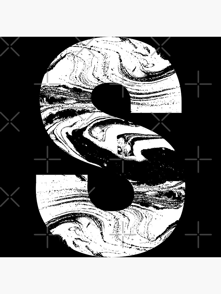 "S - Black Marble English Alphabet Letter with Sticker Pack Set" Poster ...