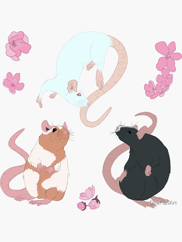 "Cherry Rats Sticker Pack" Sticker for Sale by OneFishArt | Redbubble