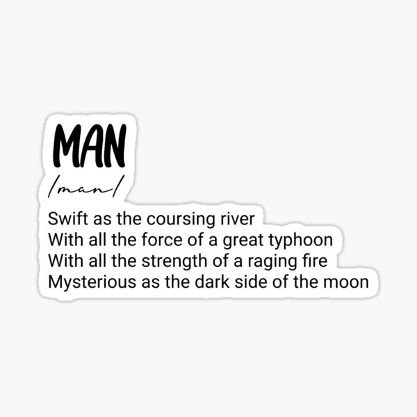 "Man definition from Mulan" Sticker for Sale by Oohmyclit | Redbubble