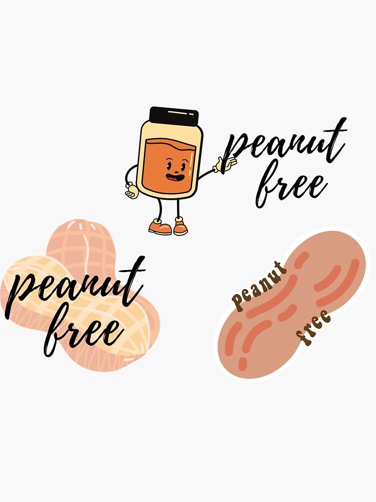 "Peanut Free Sticker Pack Allergy Awareness " Sticker for Sale by ...