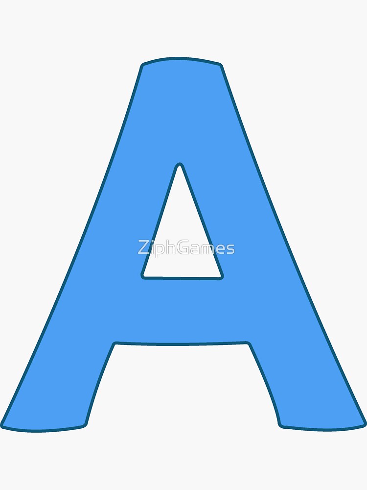 "letter a blue" Sticker for Sale by ZiphGames | Redbubble