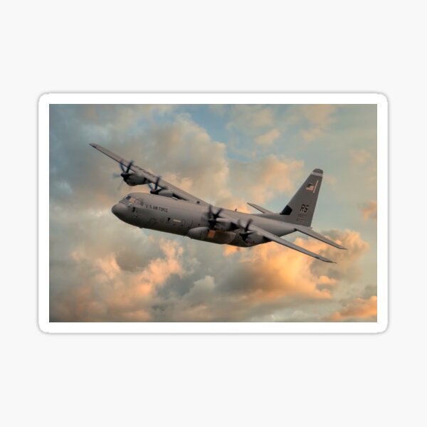 "USAF C-130 Hercules" Sticker for Sale by SteveHClark | Redbubble