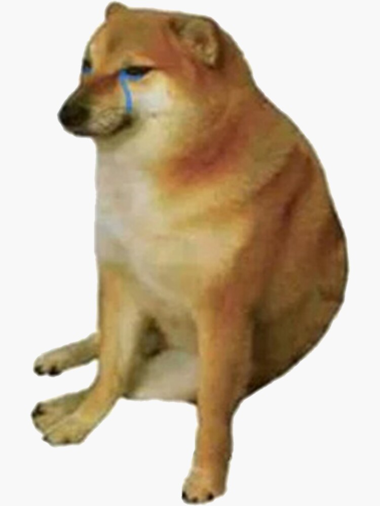 "Crying Shiba Inu Dog" Sticker for Sale by Day-Designs | Redbubble
