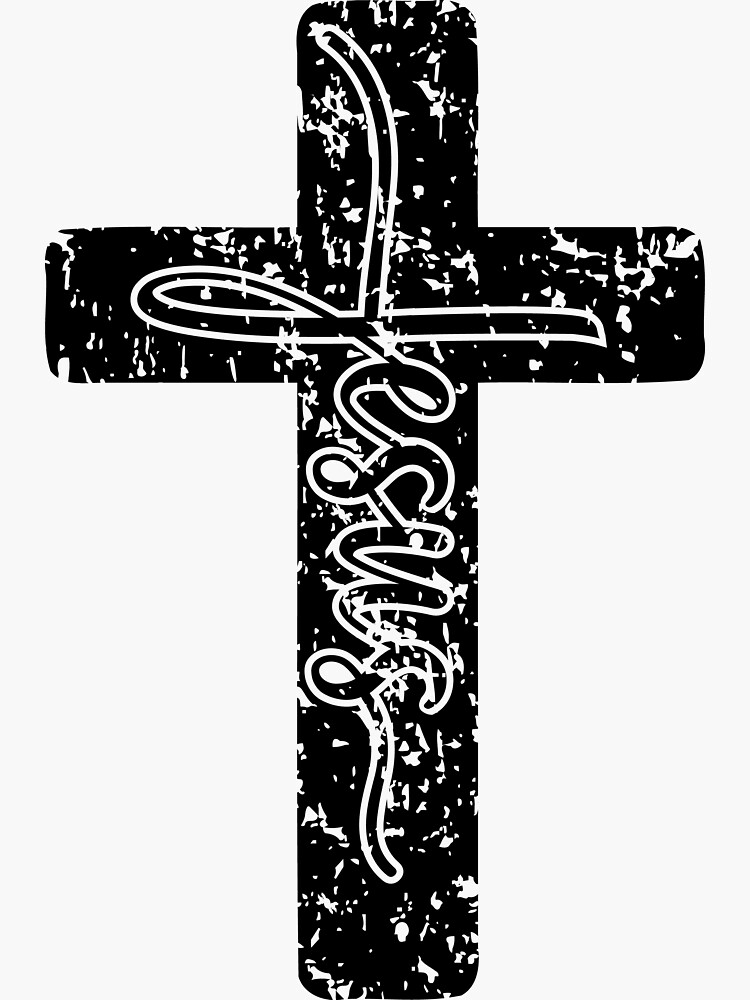 "Distressed Jesus faith cross" Sticker for Sale by PepaAnaRB | Redbubble