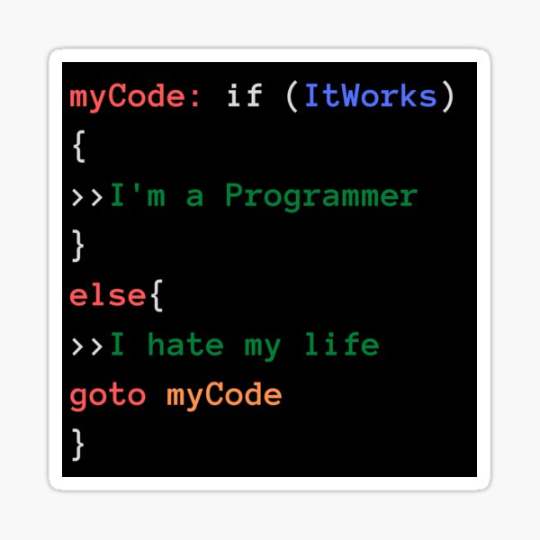 "Programmer Designs" Sticker by BleuBlue | Redbubble