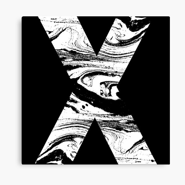 "Chi, X - Black Marble English Alphabet and Greek Letter with Sticker ...