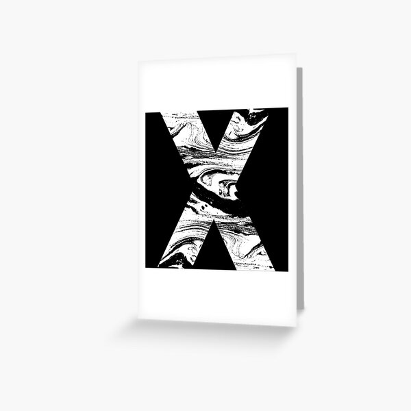 "Chi, X - Black Marble English Alphabet and Greek Letter with Sticker ...