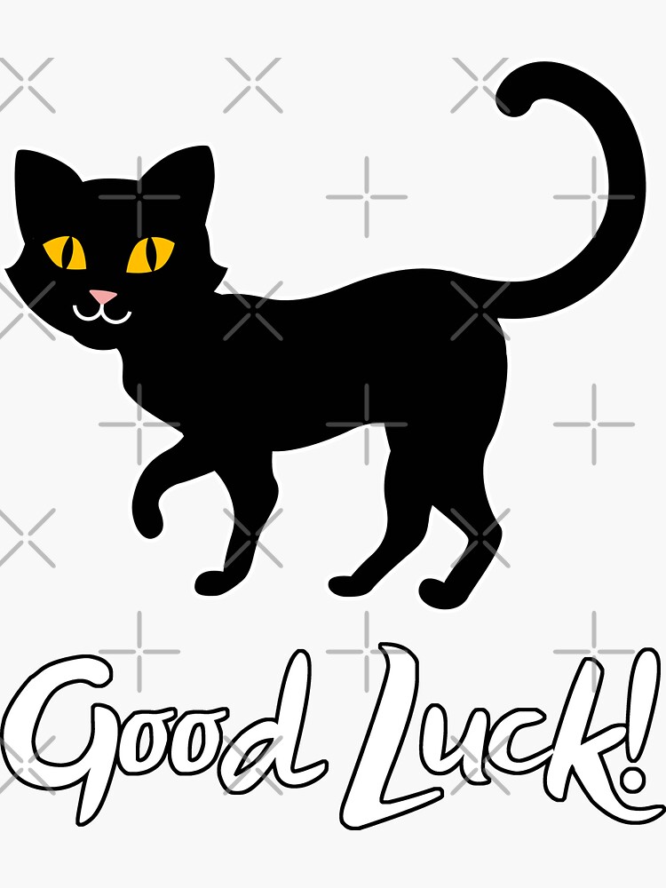 "Good Luck! Black Cat" Sticker for Sale by electricjolly | Redbubble