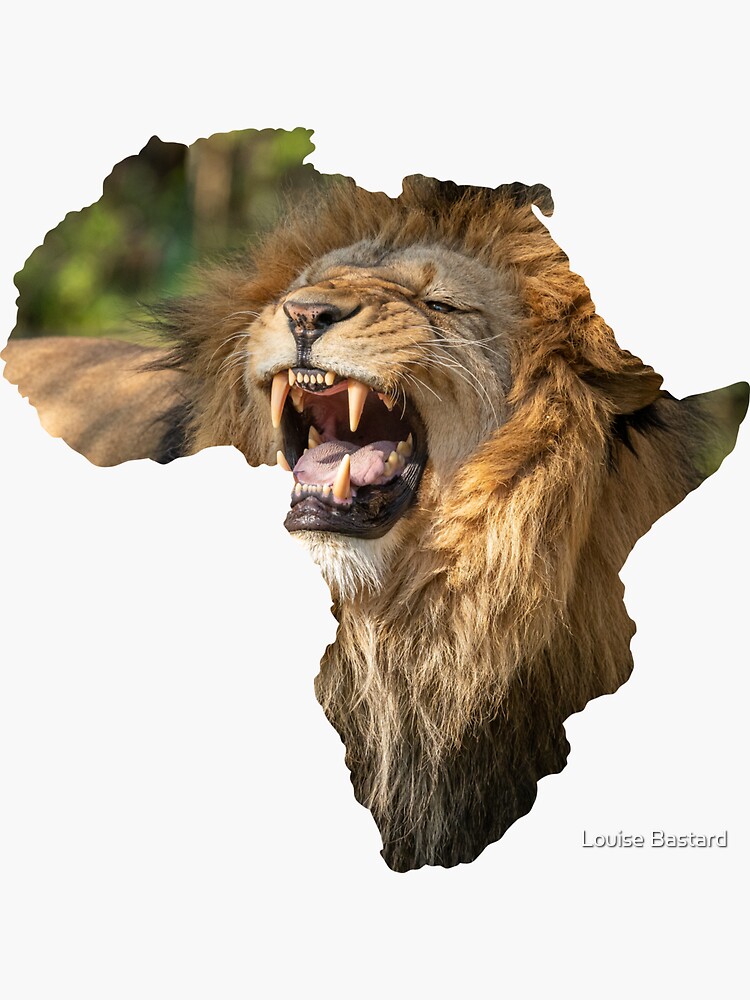 "Africa Lion Roar " Sticker for Sale by LoveTee21 | Redbubble