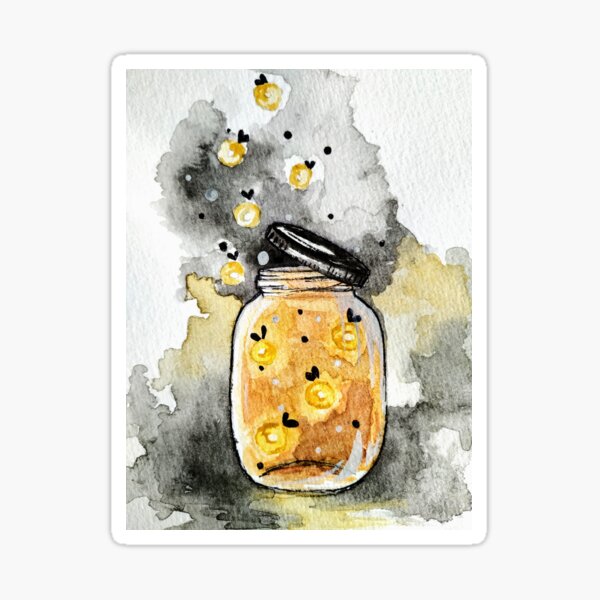 "A Jar Of Fireflies" Sticker by AestheticRoom | Redbubble