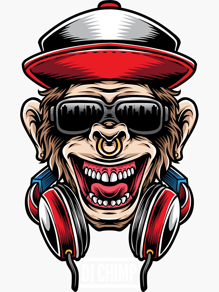 "DJ Chimp" Sticker by WikingerZeug | Redbubble