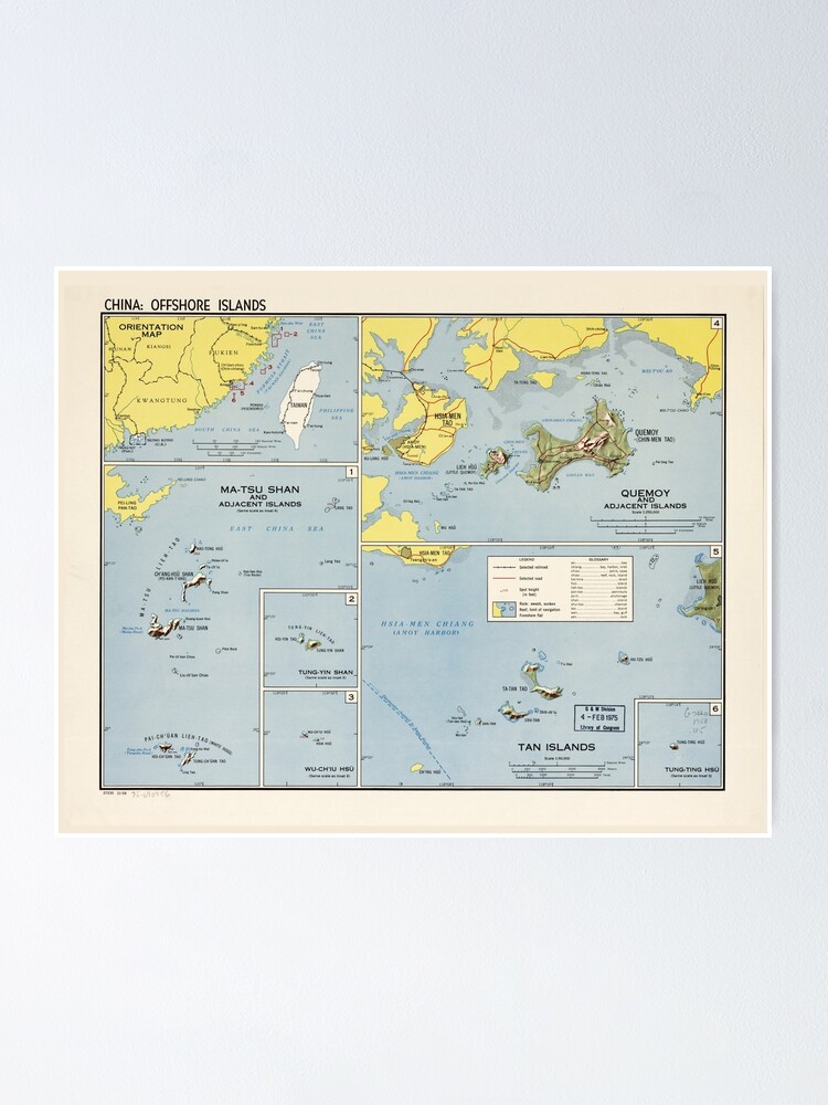 "China: Offshore Islands Map (1958)" Poster by allhistory | Redbubble