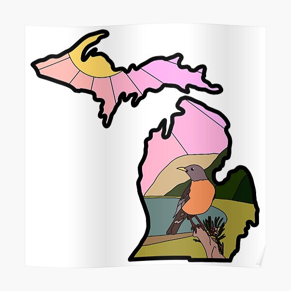 "Michigan State Symbol" Poster for Sale by lornebean | Redbubble