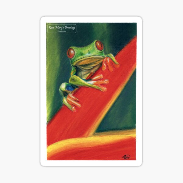 "Cute little Tree Frog" Sticker by rosemarydrawing | Redbubble
