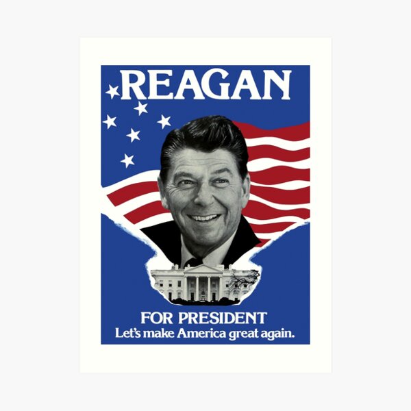 "Vintage Ronald Reagan 1980 Campaign Poster - Make America Great Again ...