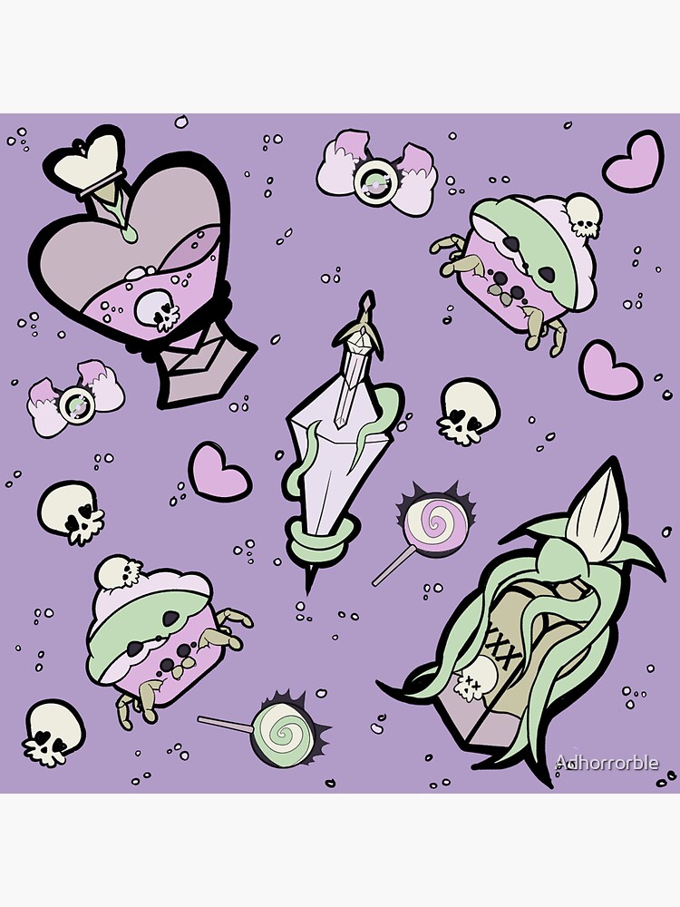 "Cute Poison Candy | Purple | Kawaii Horror" Sticker for Sale by ...