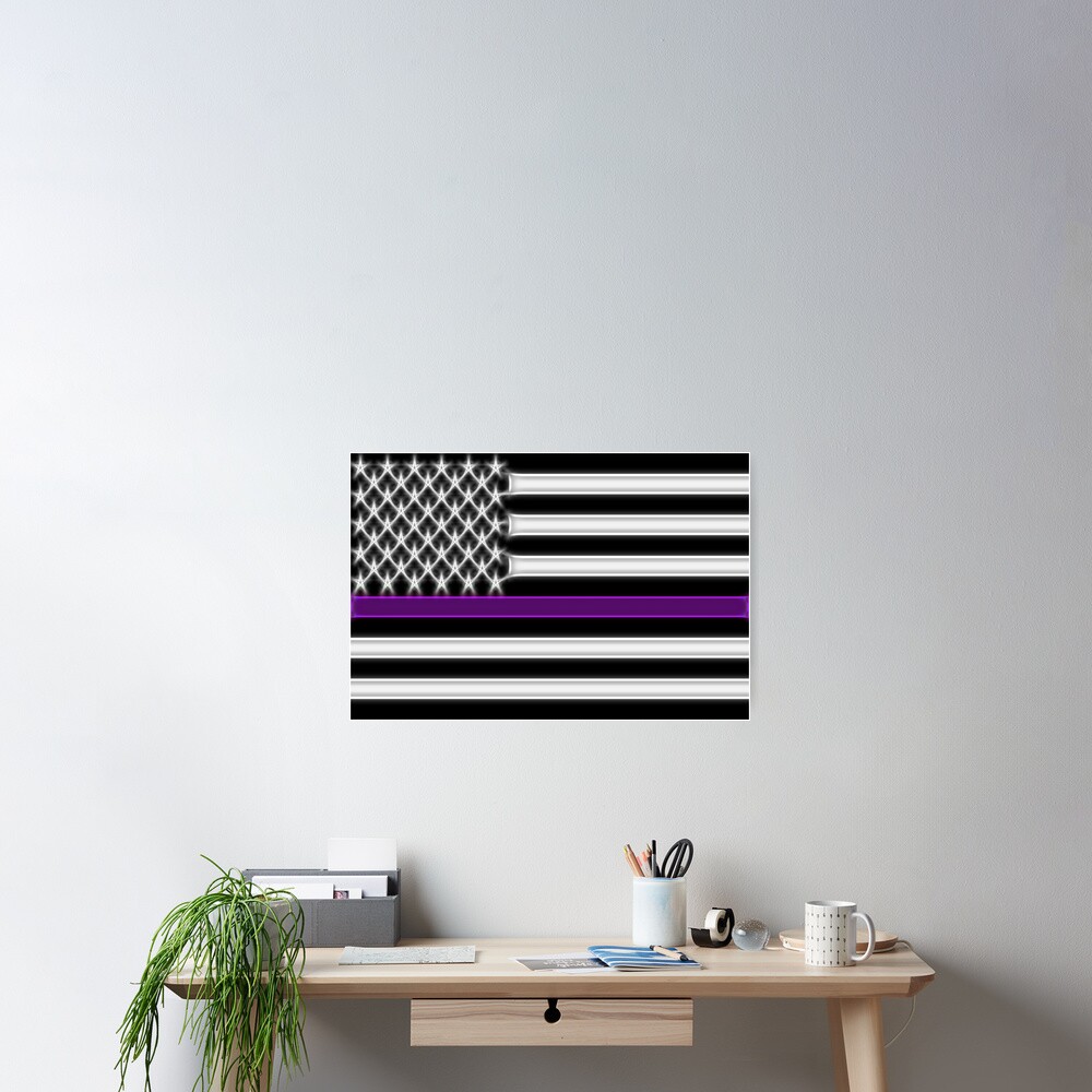 "Artistic "Holding Hands" Neon Thin Purple Line Flag" Poster by ...