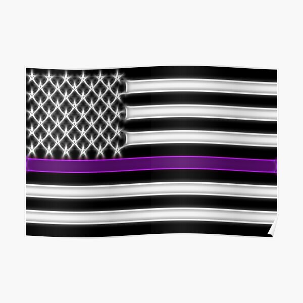 "Artistic "Holding Hands" Neon Thin Purple Line Flag" Poster by ...