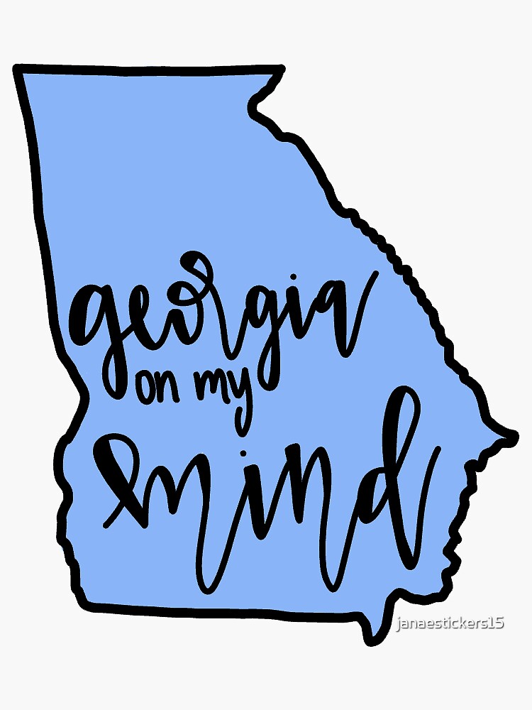 "Georgia on my Mind" Sticker for Sale by janaestickers15 | Redbubble