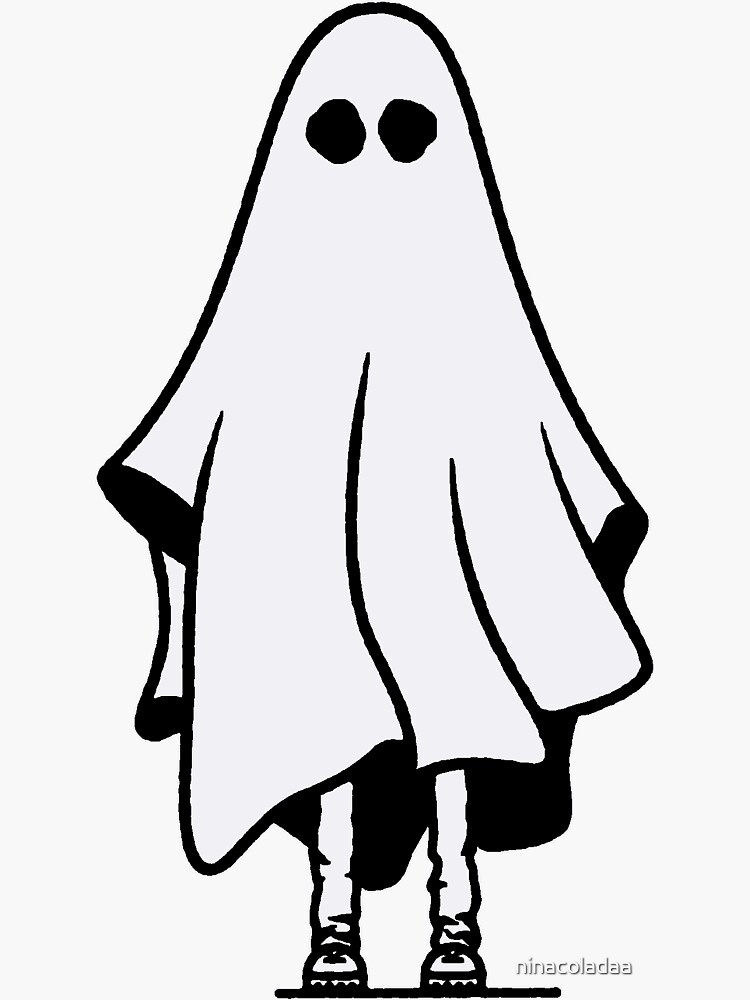 "Creepy Ghost Sticker | tears falling down at the party" Sticker for ...