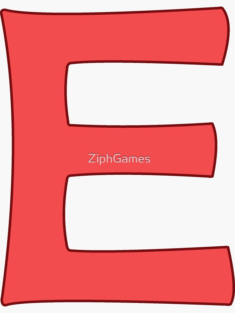 "letter e red" Sticker for Sale by ZiphGames | Redbubble