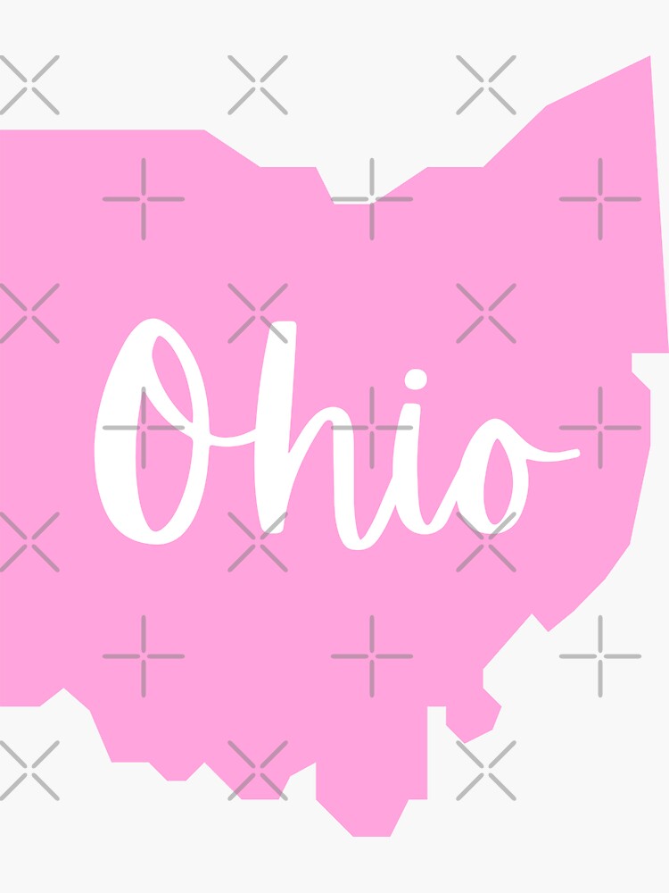 "State Of Ohio Pink Typography Script Aesthetic " Sticker by ...