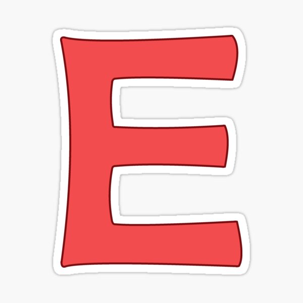 "letter e red" Sticker for Sale by ZiphGames | Redbubble