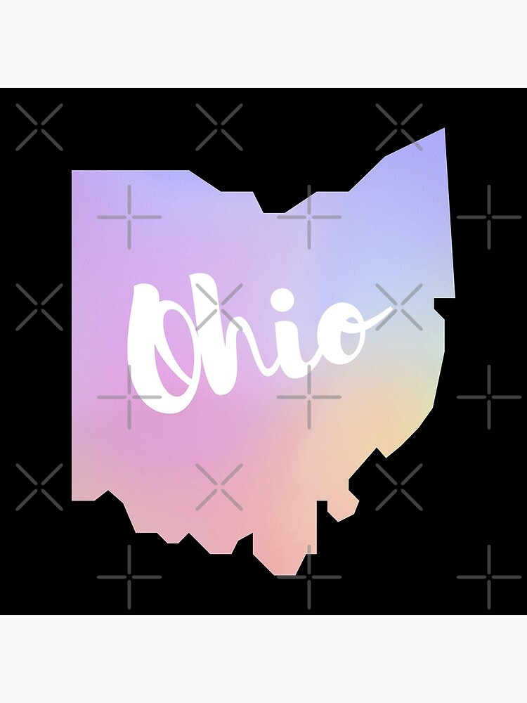"State Of Ohio Pink Rainbow Script Aesthetic " Metal Print for Sale by ...