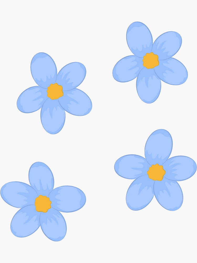 "Aesthetic blue flower sticker pack" Sticker by Bluesstickers | Redbubble