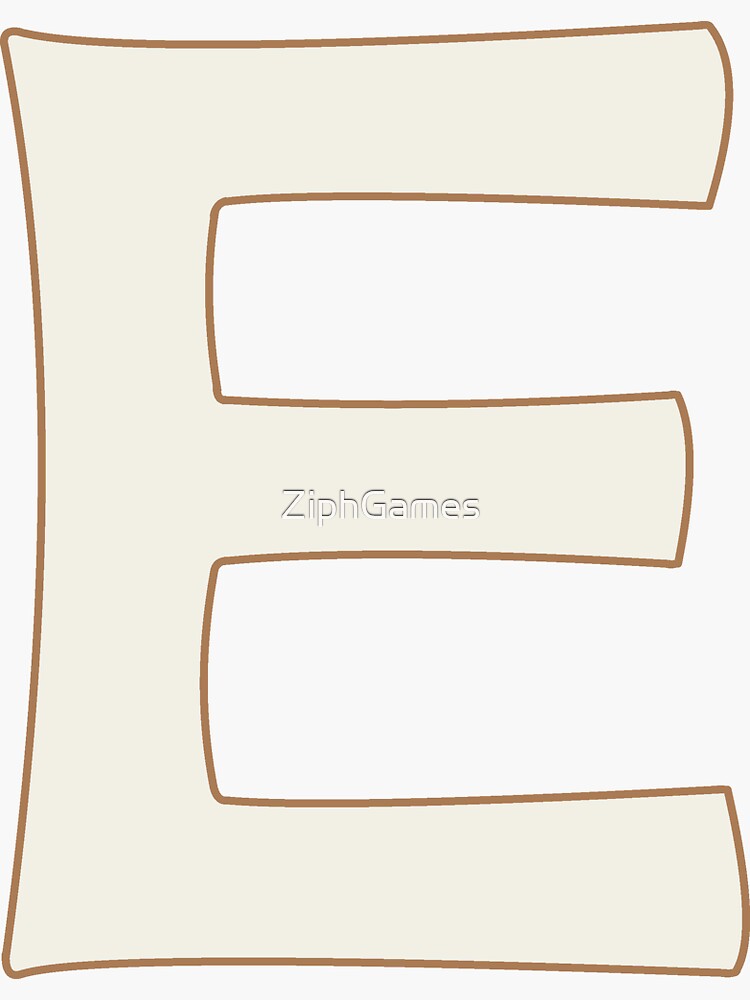 "letter e white" Sticker for Sale by ZiphGames | Redbubble