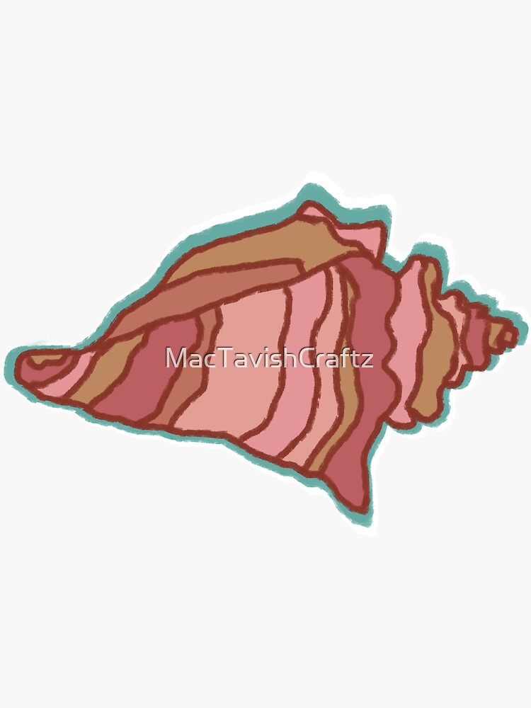 "Conch Sticker" Sticker for Sale by MacTavishCraftz | Redbubble