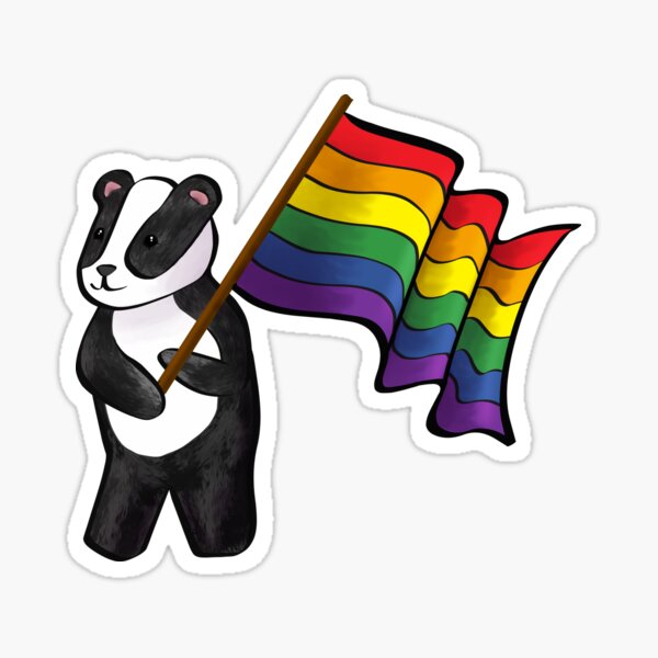 "Pride Badger Rainbow Flag" Sticker by morrella15 | Redbubble