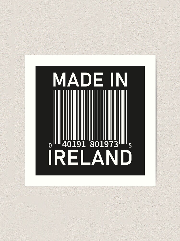 "Made in Ireland - Barcode (White Text)" Art Print for Sale by m1kels ...