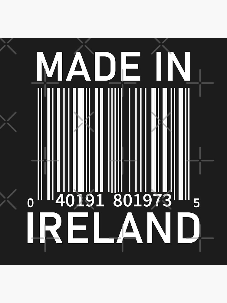 "Made in Ireland - Barcode (White Text)" Art Print for Sale by m1kels ...