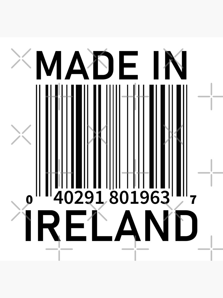 "Made in Ireland - Barcode (Black Text)" Poster for Sale by m1kels ...