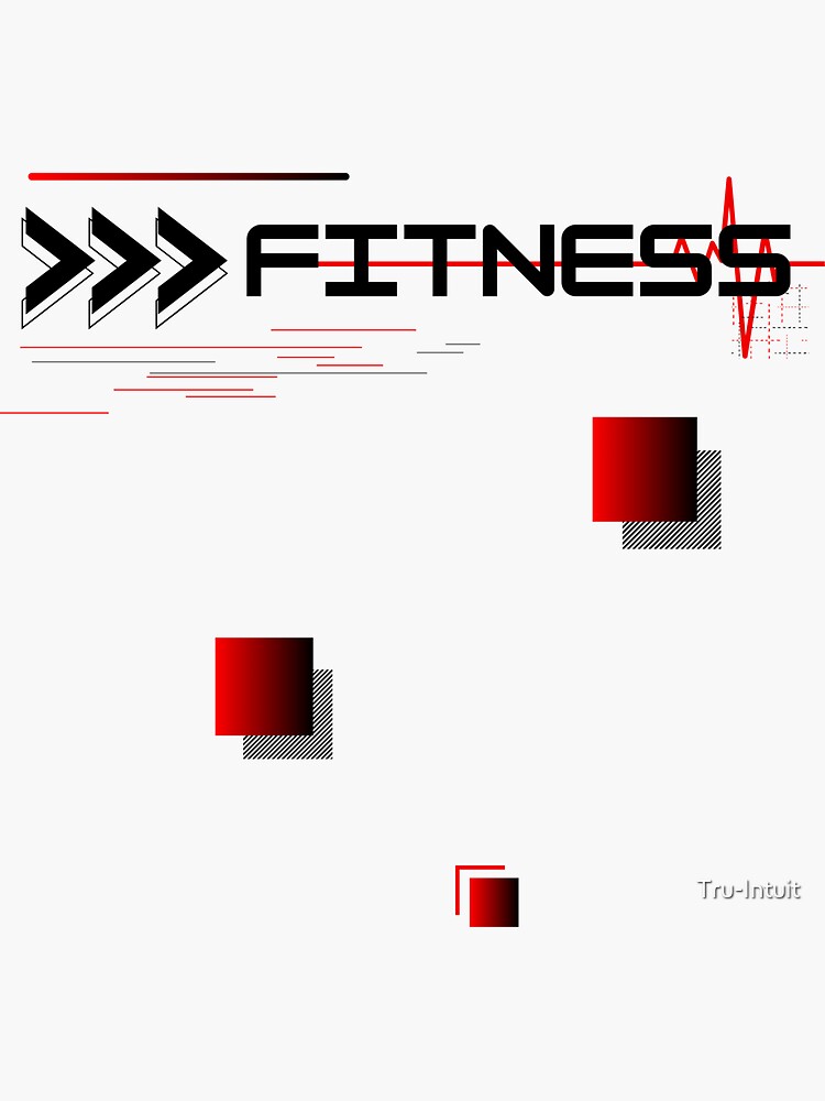 "FITNESS, RED AND BLACK, GYM, WORKOUT (OR)" Sticker for Sale by Tru ...