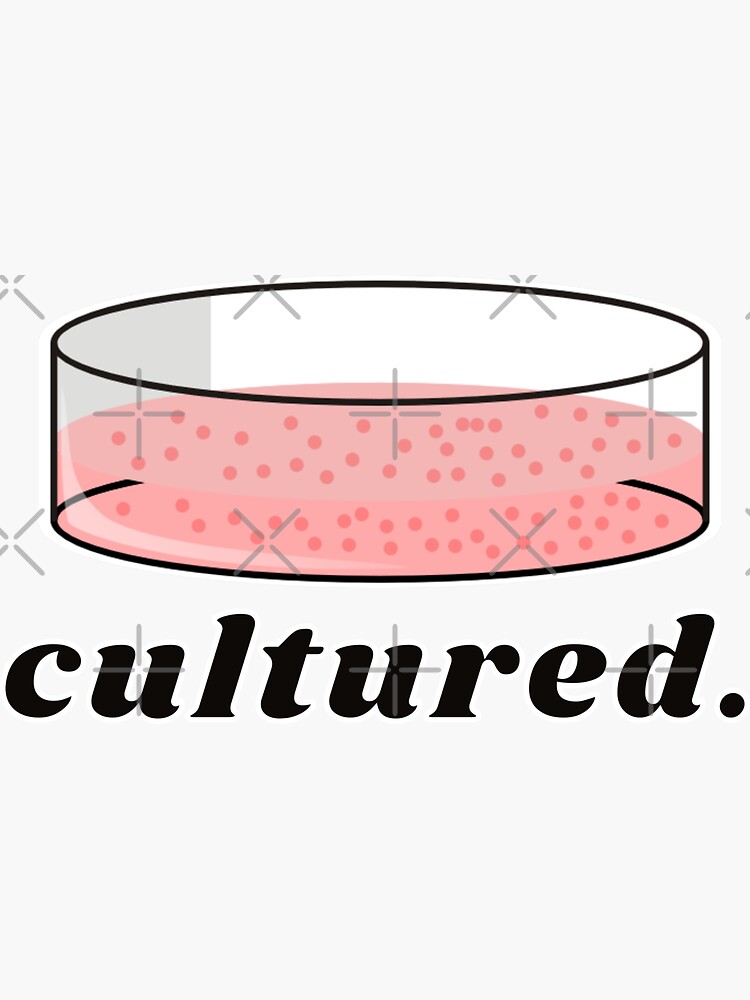 "Cultured. Cell Culture Flask " Sticker for Sale by quiet-charm | Redbubble
