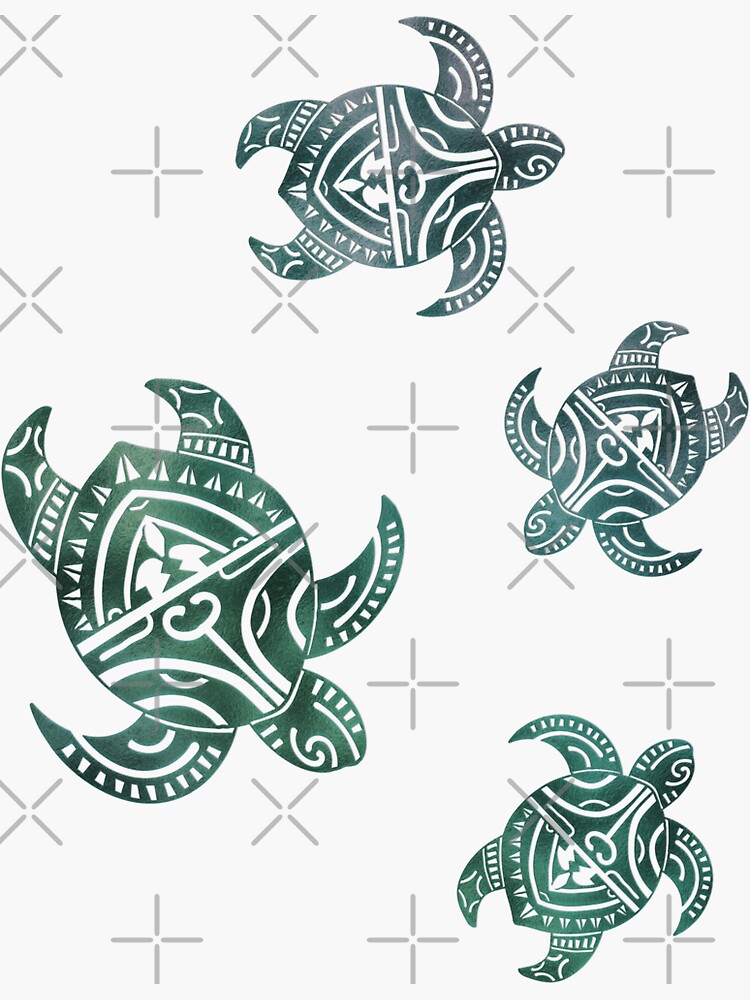 "Hawaiian Tribal Honu's" Sticker for Sale by sunnthreads | Redbubble