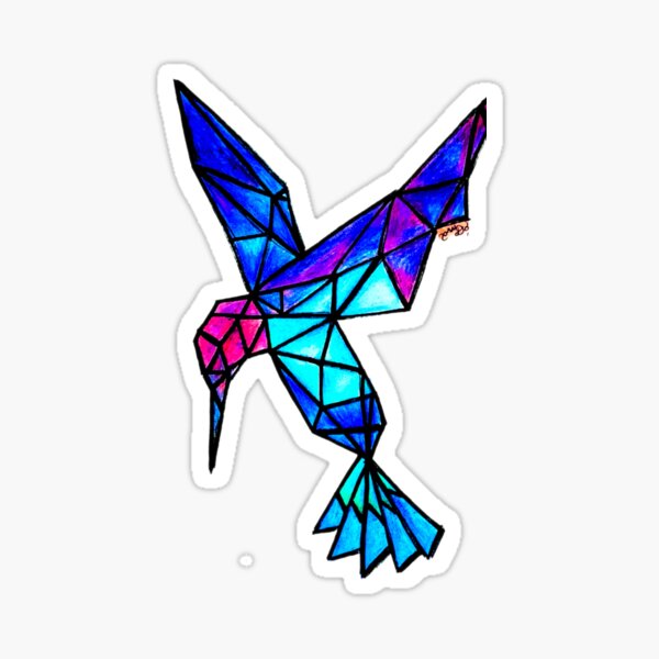 "Hummingbird geometric shape 3D print" Sticker for Sale by CanDo20 ...