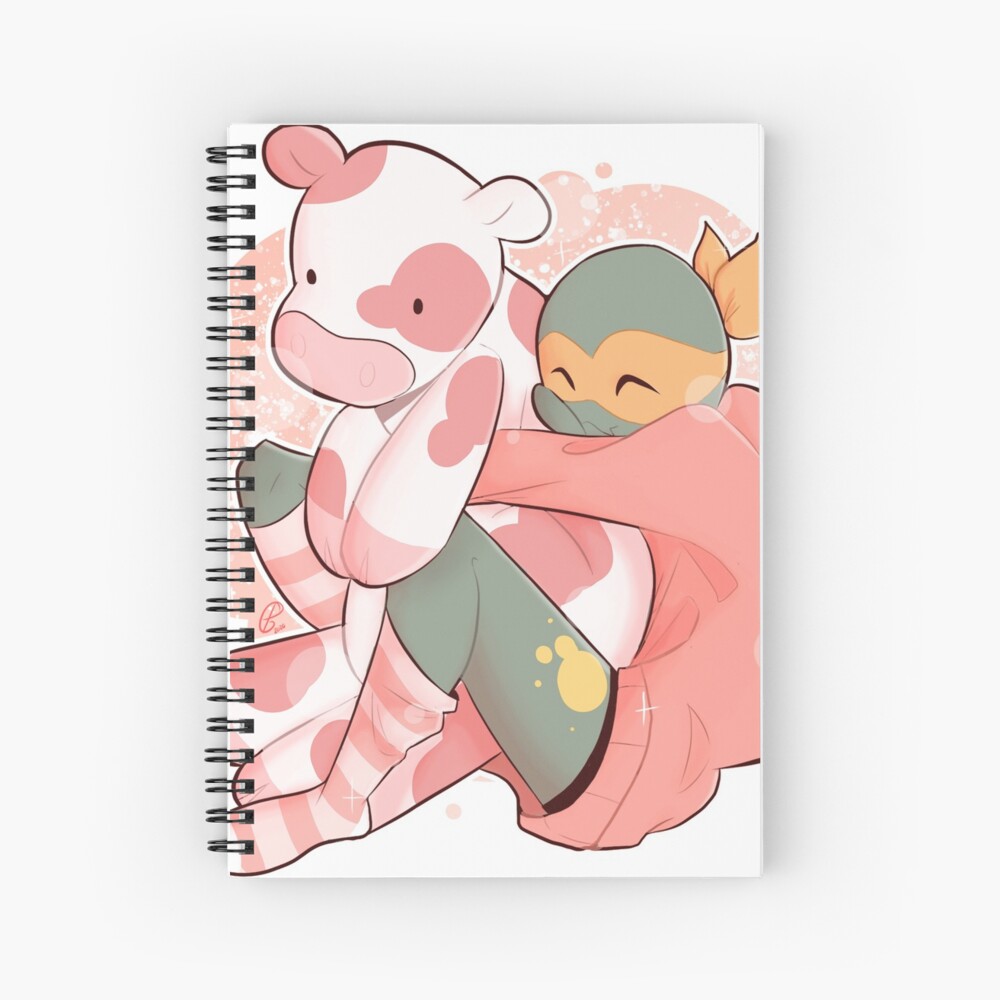 "Rottmnt Strawberry Cow Mikey" Spiral Notebook by RoseyPoseyArt | Redbubble