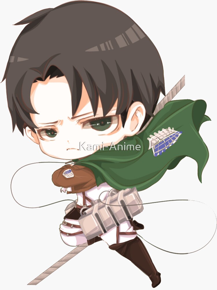 "Attack on Titan - Levi Ackerman chibi" Sticker by Kami-Anime | Redbubble