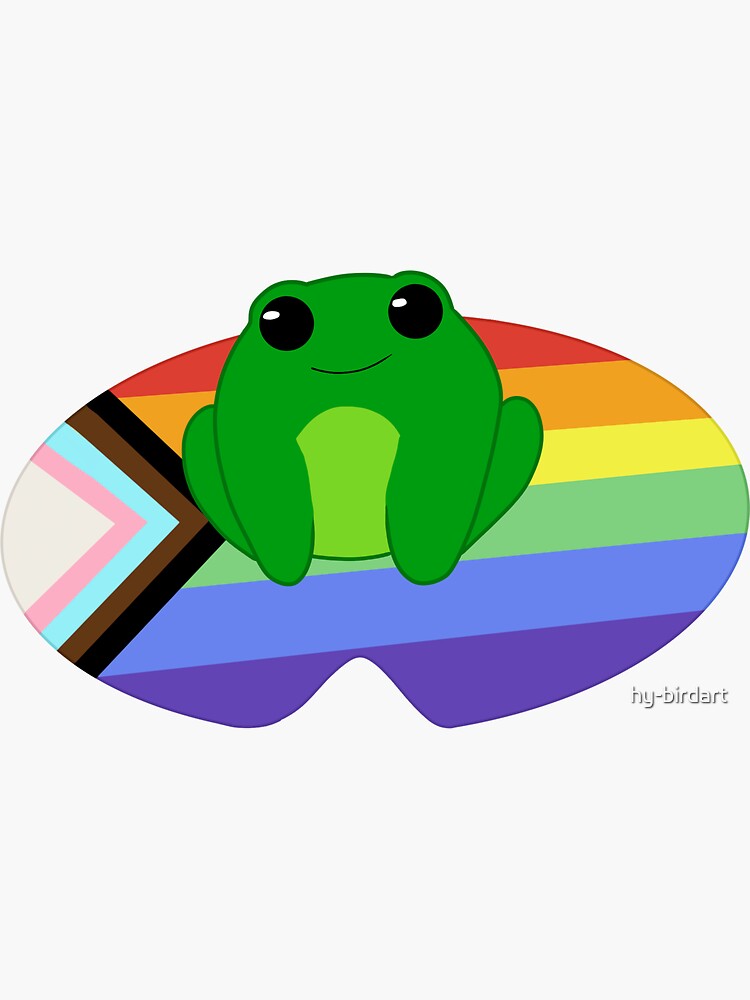 "Progress Pride Frog" Sticker for Sale by hy-birdart | Redbubble