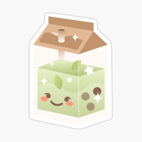 "Blushing Matcha Milk Tea Sticker" Sticker by helloimhappy | Redbubble