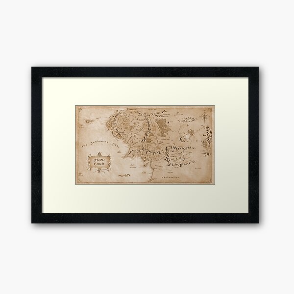 Map Of Middle Earth Framed Prints | Redbubble