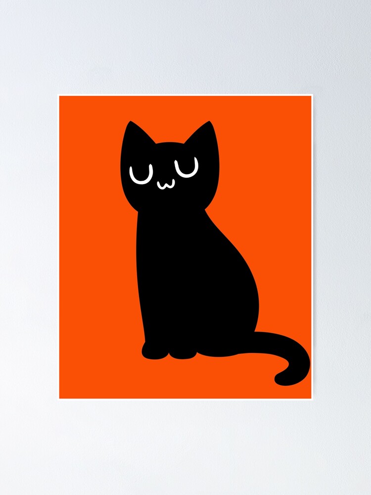 "Halloween uwu Black Cat Cute face Black Cat UWU" Poster for Sale by ...