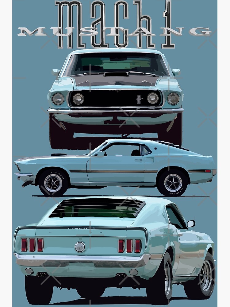 1969 FORD MUSTANG MACH 1 FASTBACK Premium Matte Vertical Poster sold by ...
