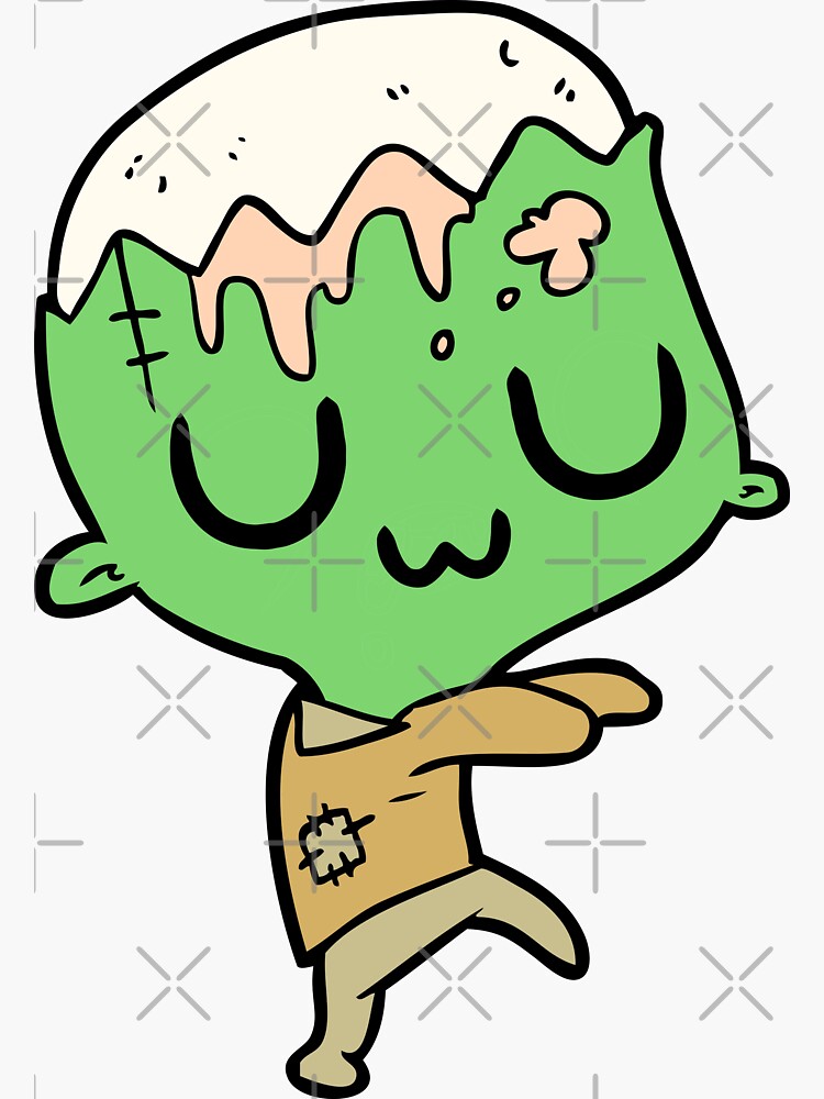 "Halloween uwu Zombie Cute face Zombie UWU" Sticker for Sale by ...